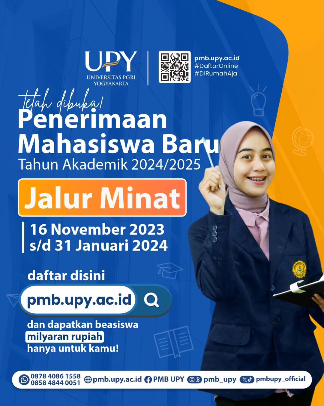 TELAH DI BUKA! PENERIMAAN MAHASISWA BARU TAHUN AKADEMIK 2024/2025 JALUR MINAT UPY - Teknik Industri